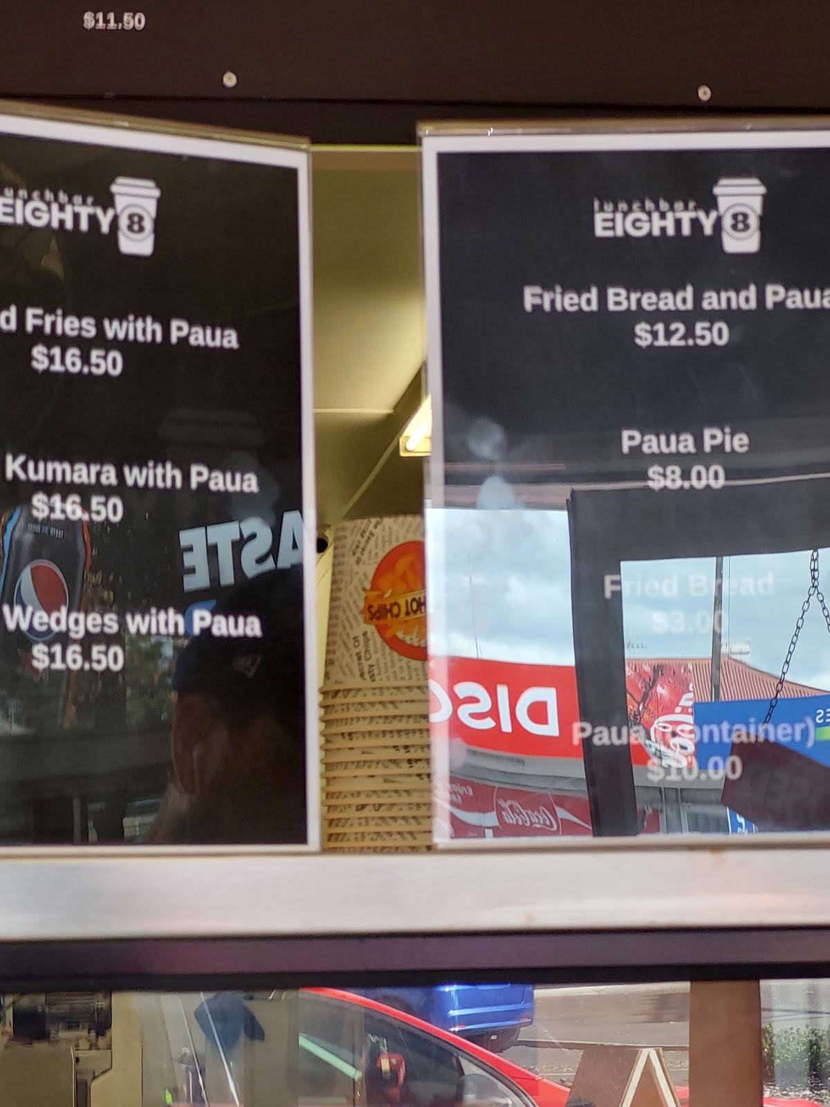 Menu at Lunchbar Eighty8, Hamilton