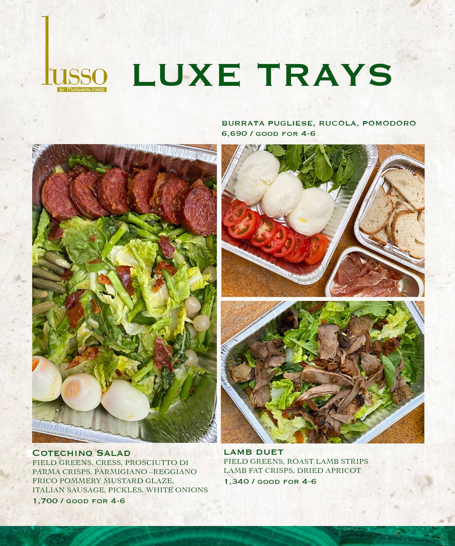 Menu at Lusso cafe, Makati, Legaspi Street