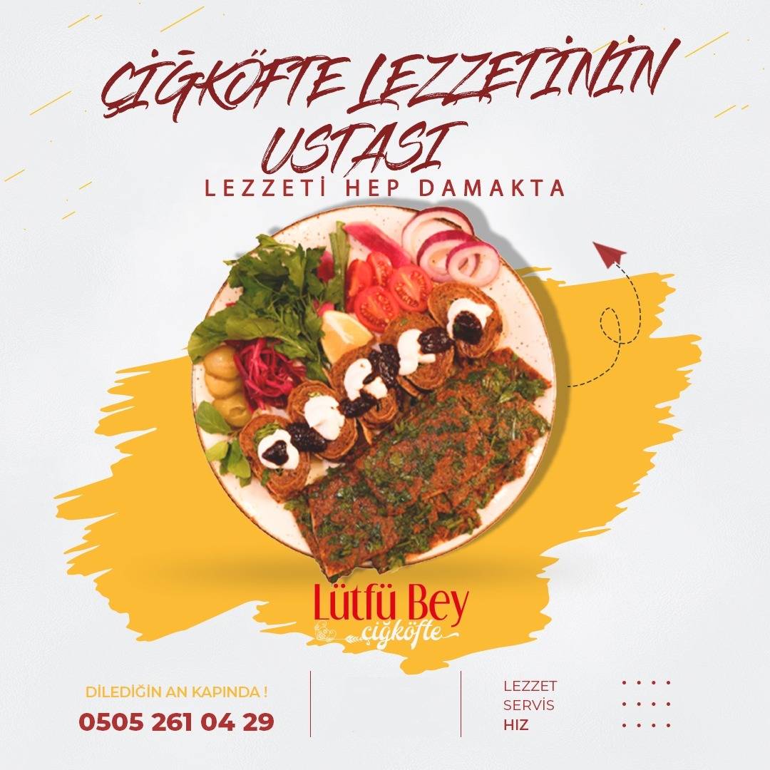 Menu at Lütfü Bey Çiğ Köfte Künefe, Bursa