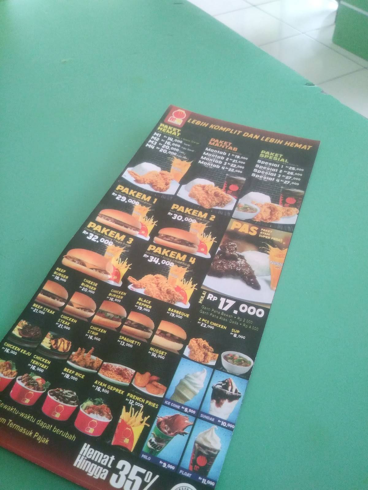 Carta de M2M Indonesian Fast Food - Mojosari, Mojosari