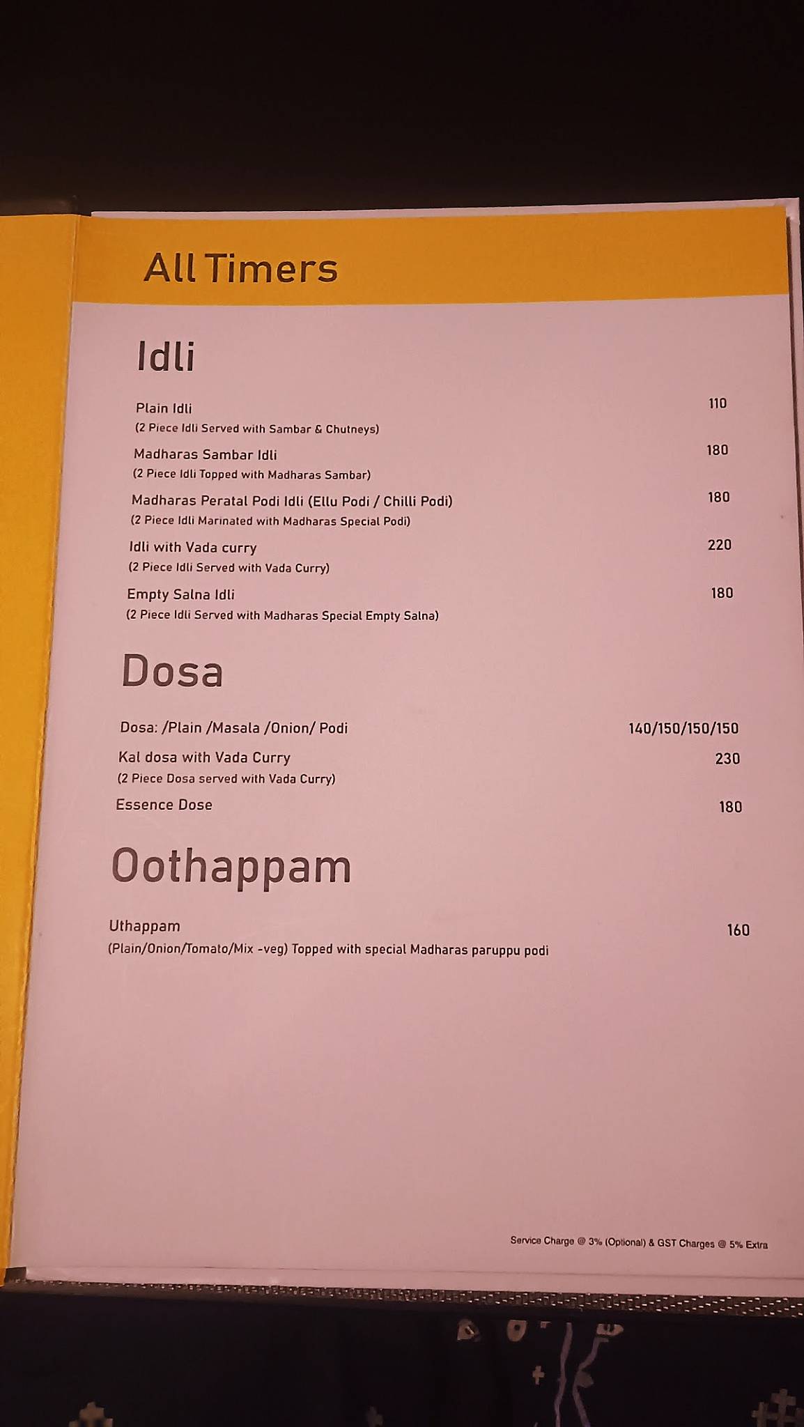 Menu at MADHARAS - Global Veg Kitchen, Chennai