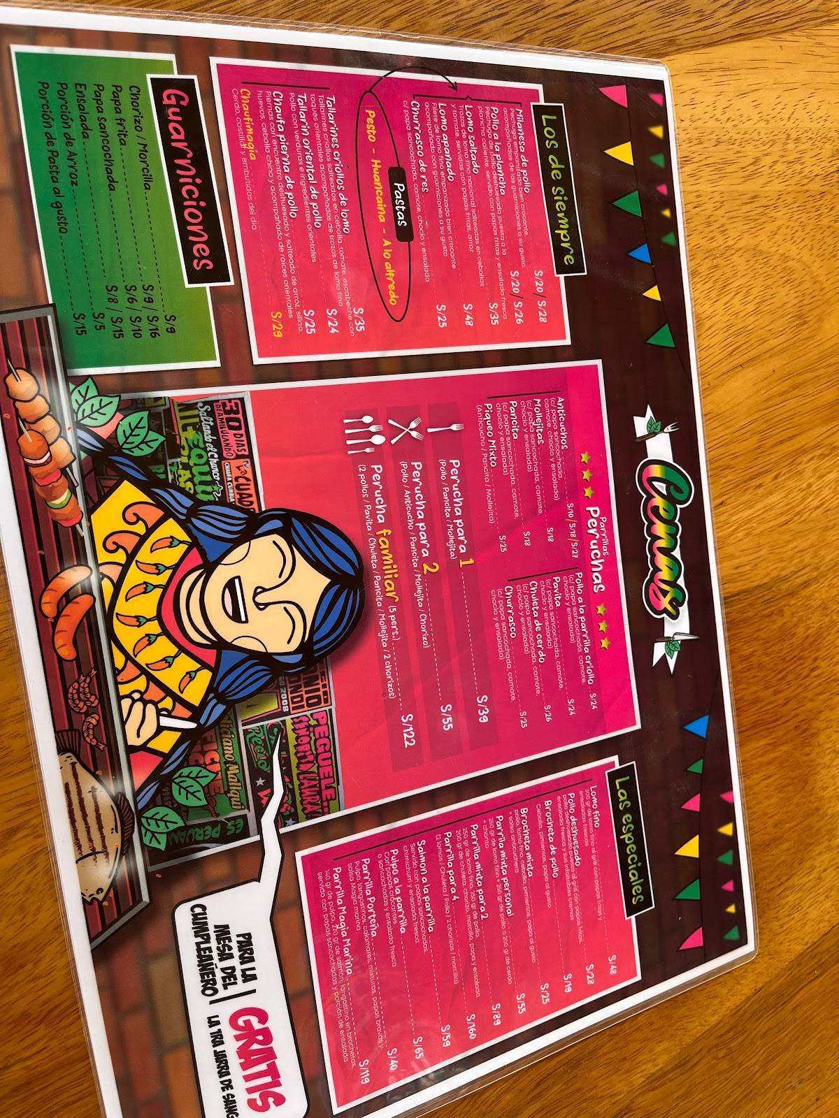 Menu at MAGIA Cocina Peruana restaurant, Nuevo Chimbote District
