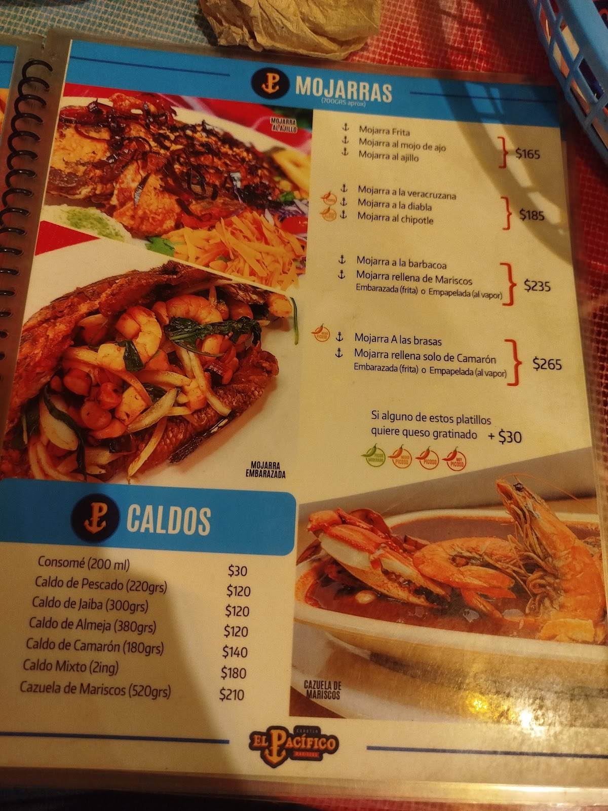 Carta del restaurante MARISCOS EL PACIFICO, Cuautla, Carr Federal ...