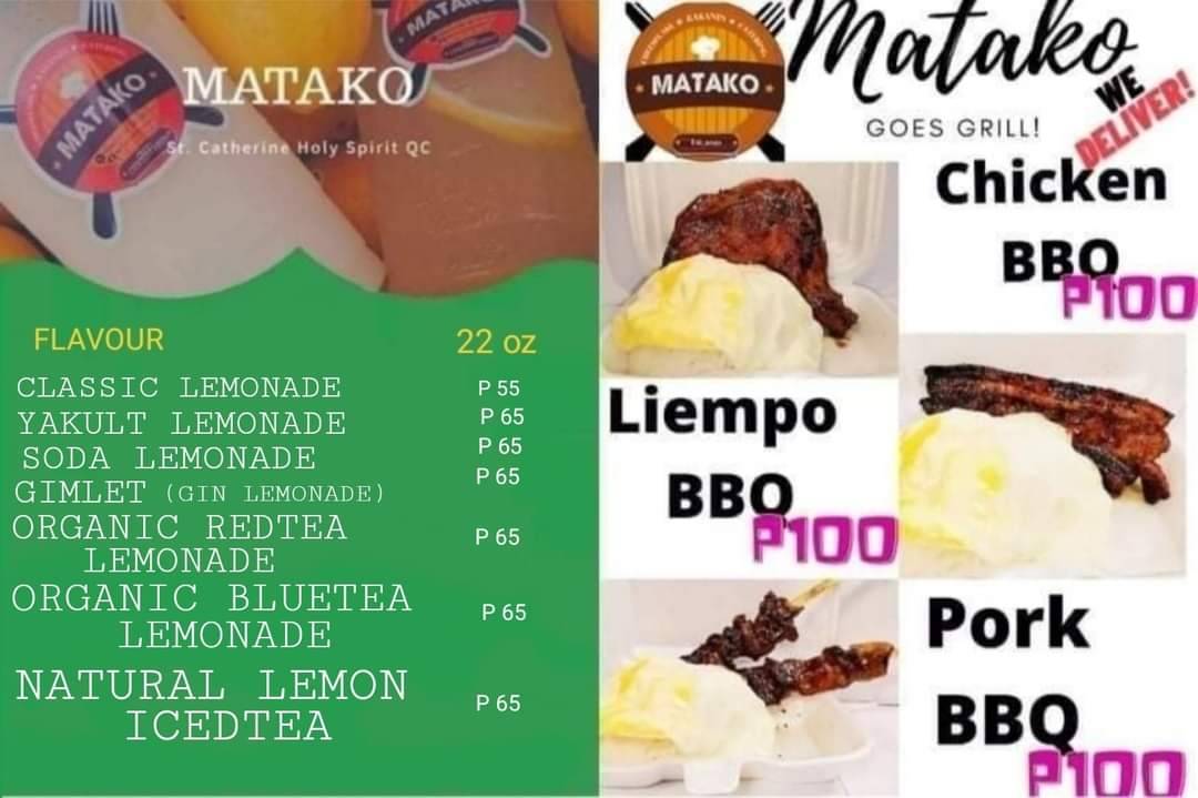 Carta del restaurante MATAKO Holy Spirit, Ciudad Quezon