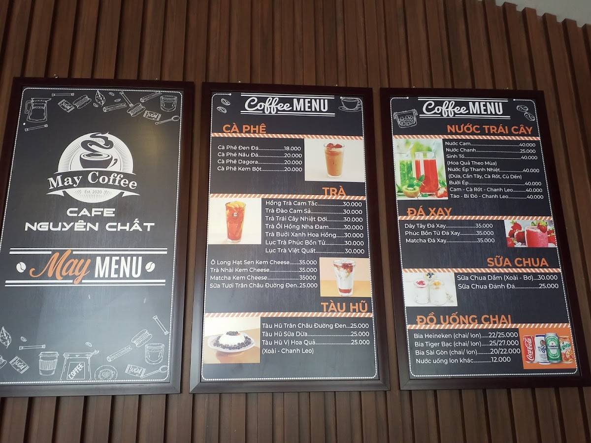 Menu at MAY COFFEE cafe, Hai Phong, Số 3 Phố Thiên Lôi