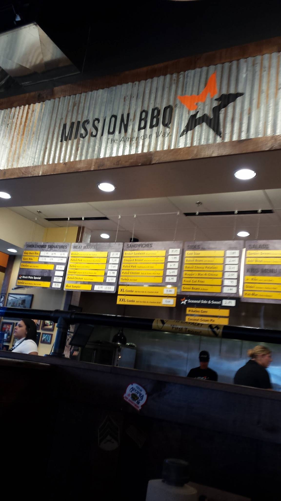 Menu at MISSION BBQ, Whitehall