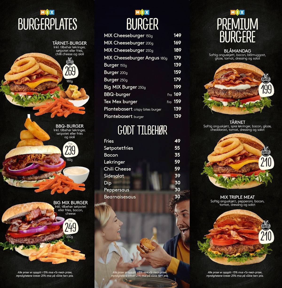 Menu at MIX Amfi Eidsvoll Milkbar og Spiseri, Råholt