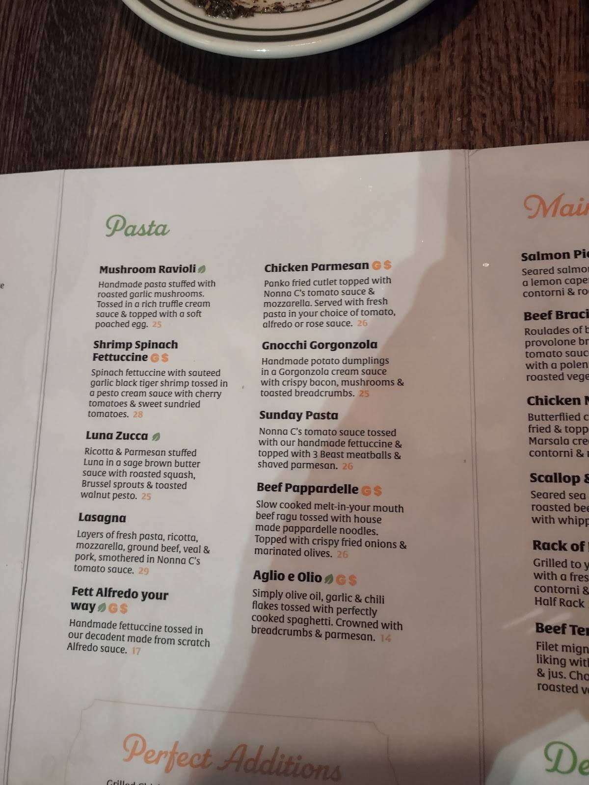 Menu at MOCO Downtown restaurant, Fredericton, 100 Regent St