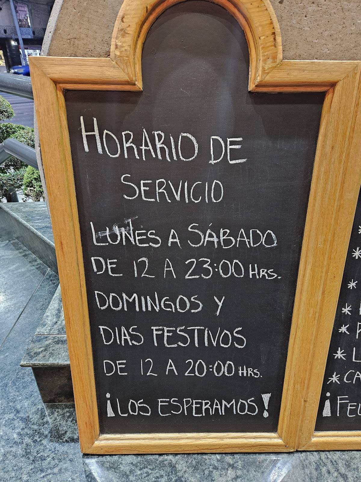 Carta del postres Muac's Patisserie, Ciudad del México