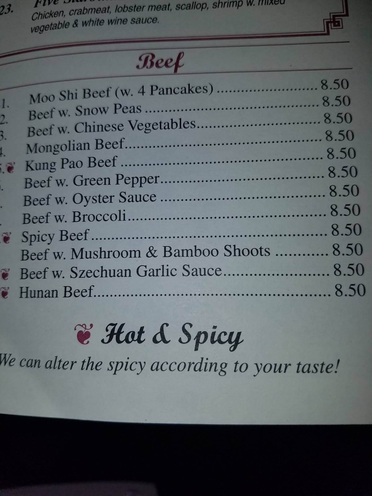 Menu at Ma Ma China restaurant, Raytown