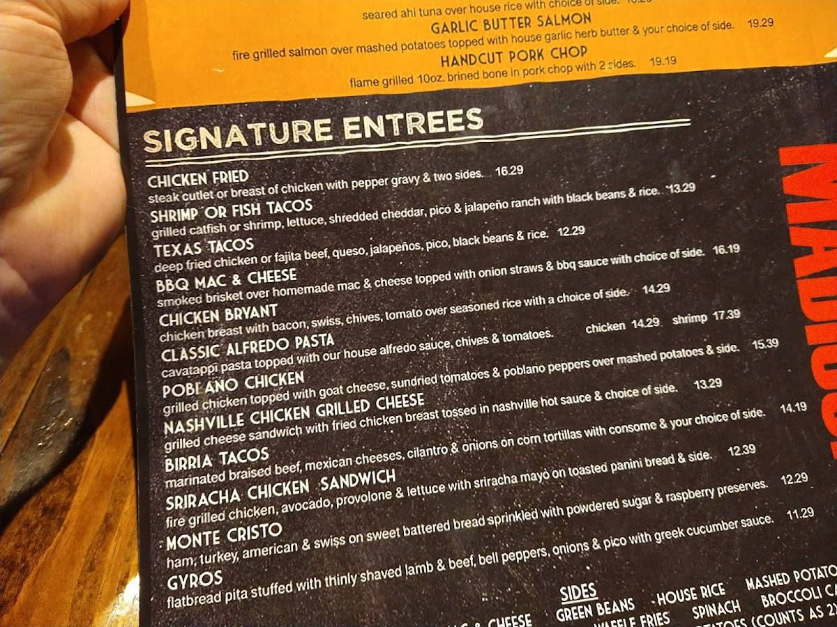 Menu at Madison's pub & bar, Beaumont, Dowlen Rd