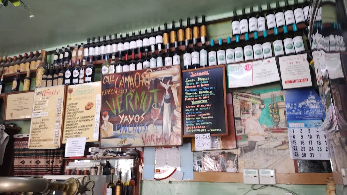 Menu at Casa Camacho pub & bar, Madrid, Calle de San Andrés
