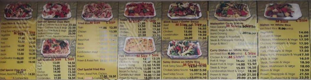 Menu at Magic Chef Takeaway fast food, Auckland