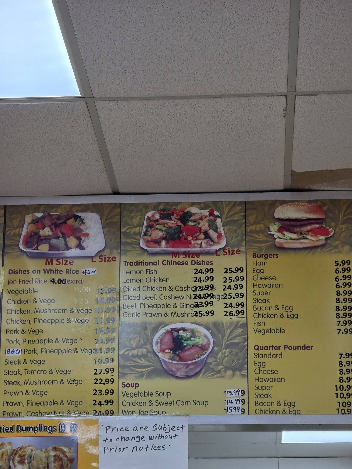 Menu at Magic Chef Takeaway fast food, Auckland