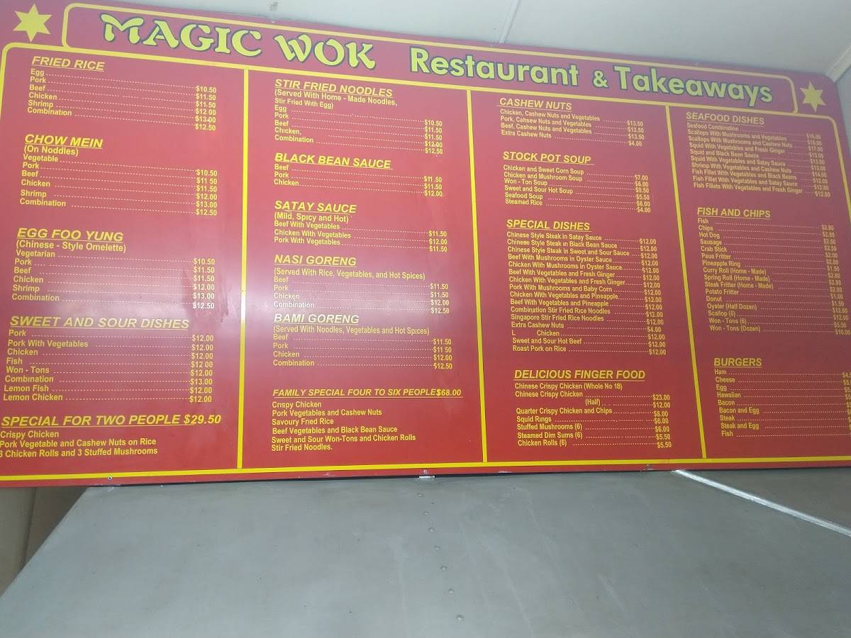 Menu at Magic Wok Restaurant & Takeaways, Whanganui