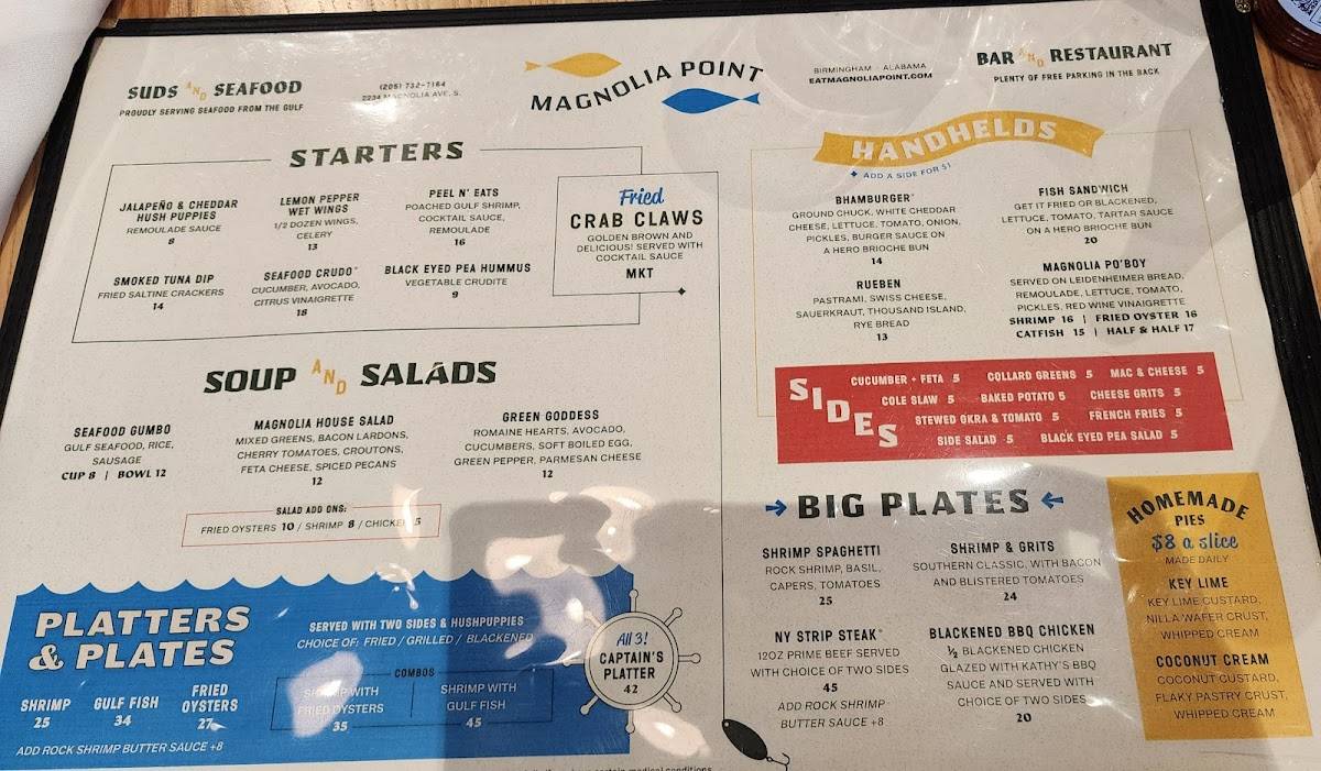 Menu at Magnolia Point pub & bar, Birmingham
