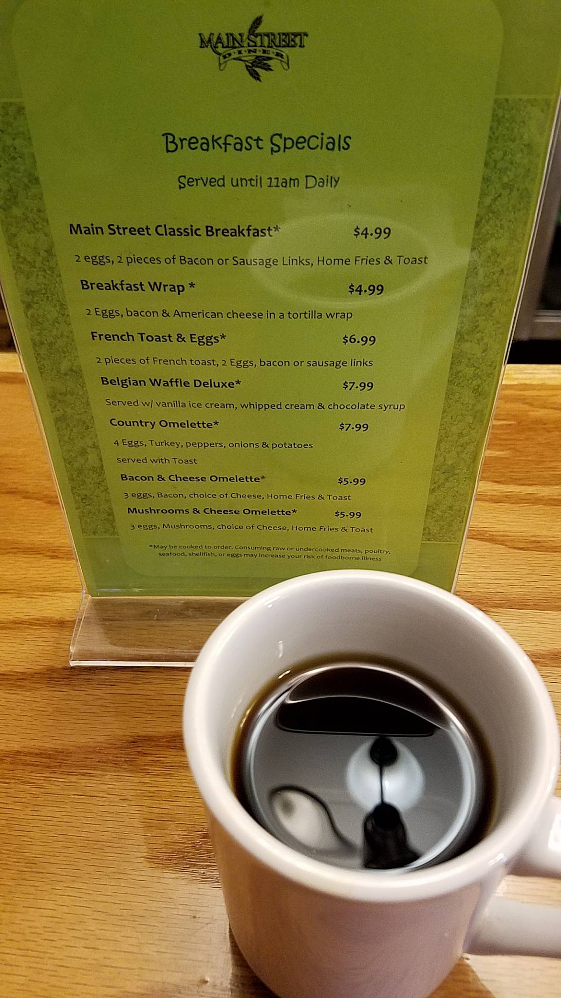Menu at Main Street Diner restaurant, Grove City