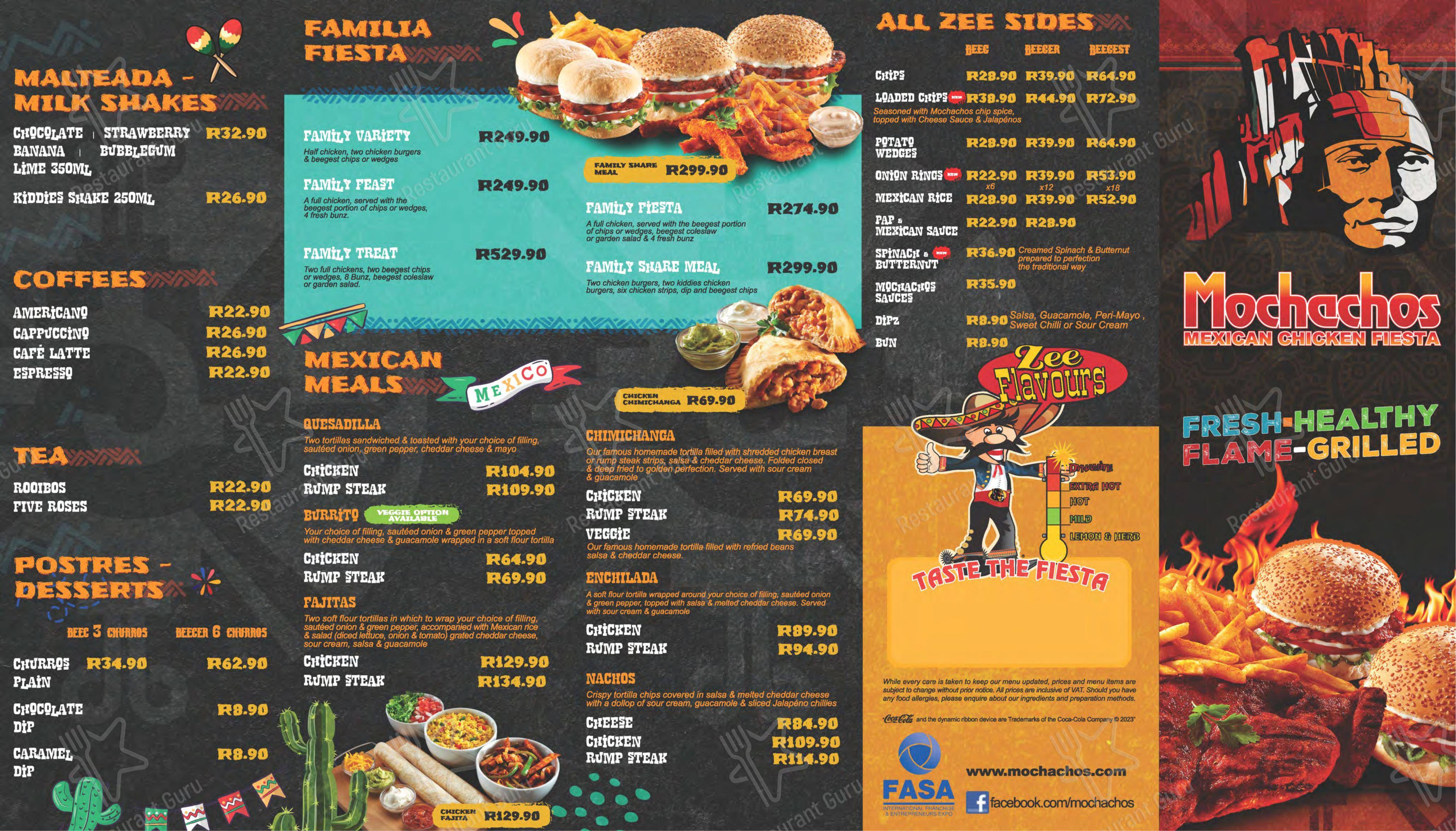 Menu at Mainies on Main restaurant, East London