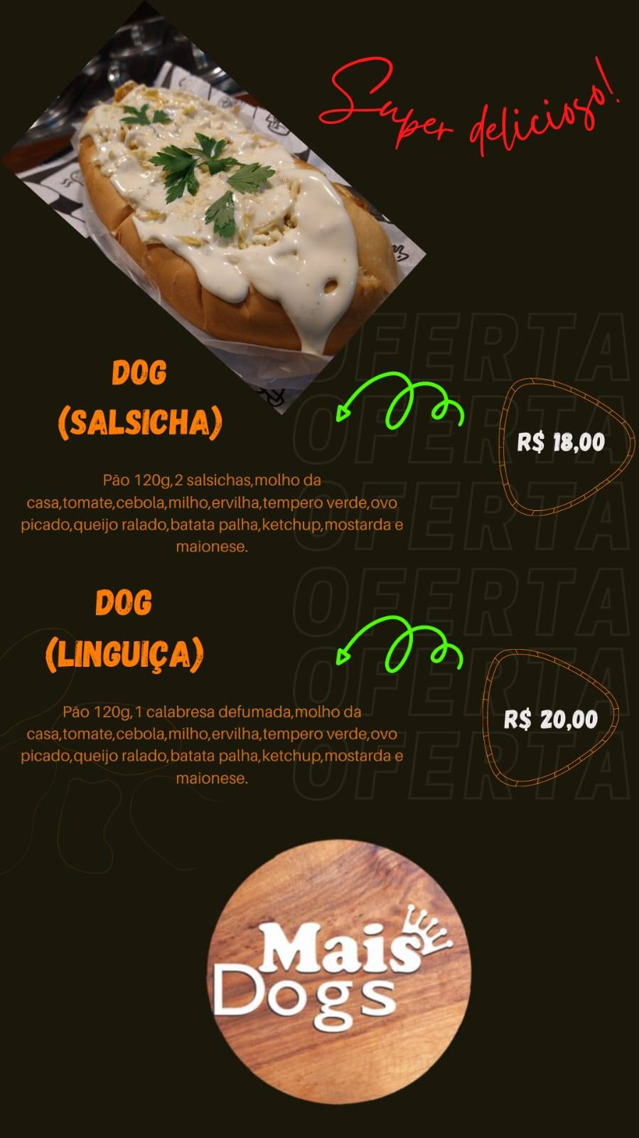 Menu em Mais Dogs restaurante, Balneário Pinhal