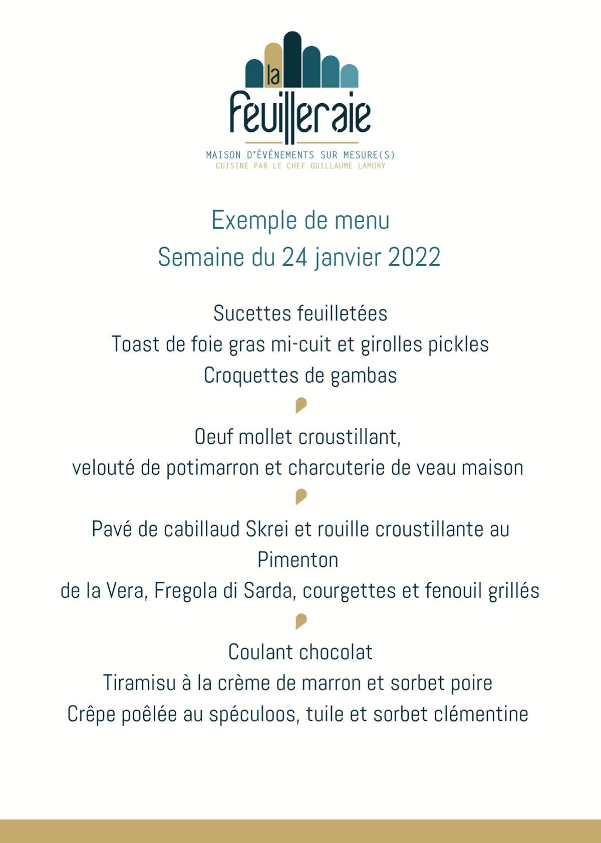 Menu au Maison La Feuilleraie restaurant, Varennes-Jarcy, 1 Rue de Mandres