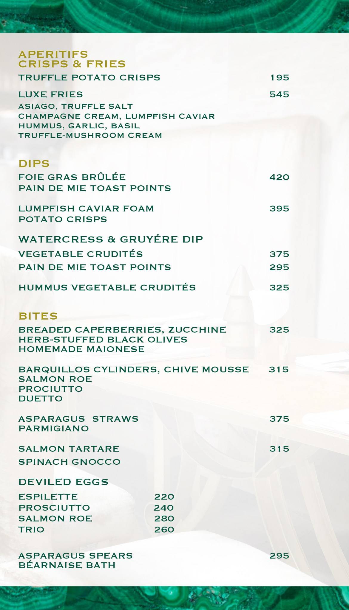 Menu at Lusso cafe, Makati, Legaspi Street
