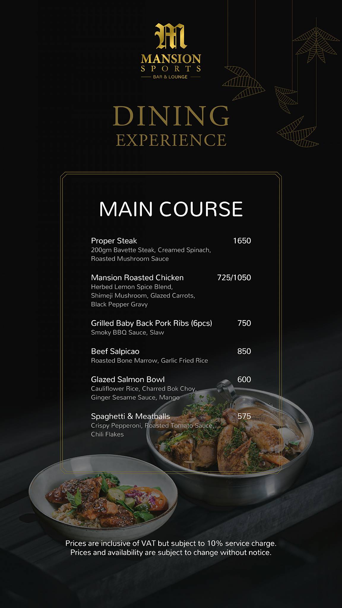 Menu at Mansion Sports Bar and Lounge (now Monarch Manila), Makati