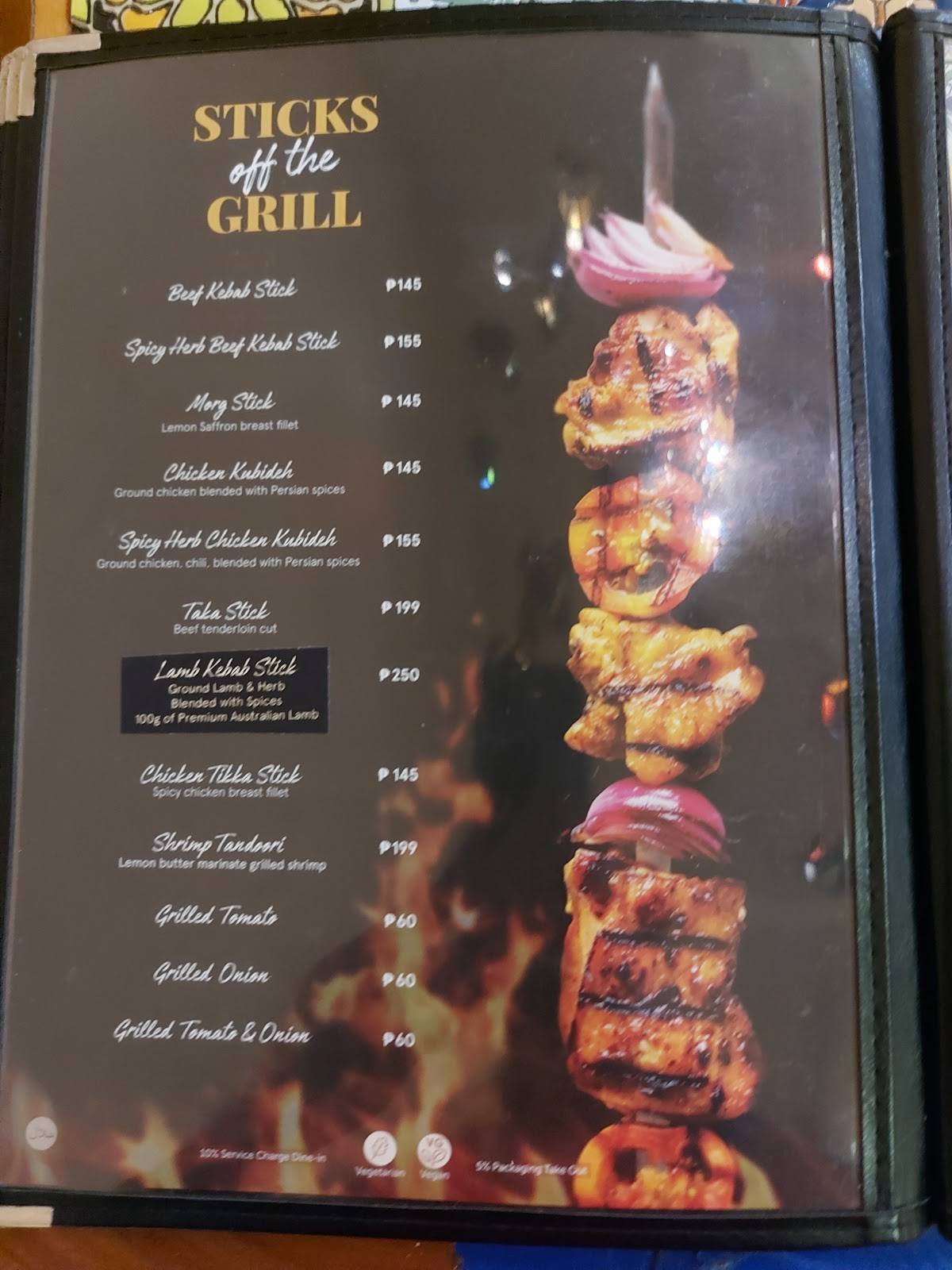 Menu at Persia Grill restaurant, Makati, Unit G4 Prince Plaza II Dela Rosa