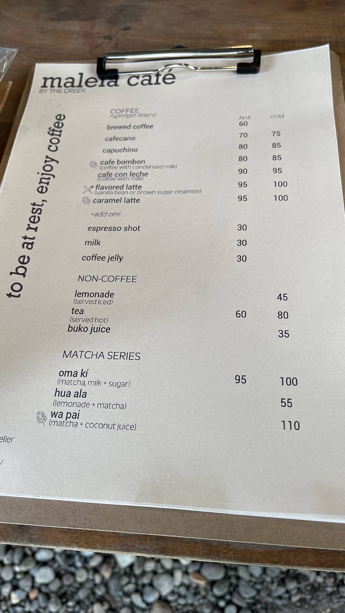 Menu at Maleia Café cafe, Pototan