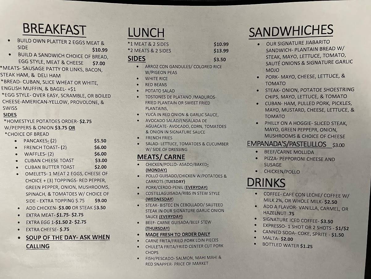 Menu at Mamas Krazy Kitchen restaurant, Seffner