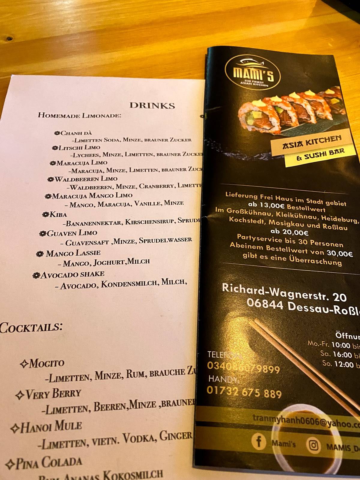 Menu at Mami’s - The Finest Asian Kitchen restaurant, Dessau-Roßlau