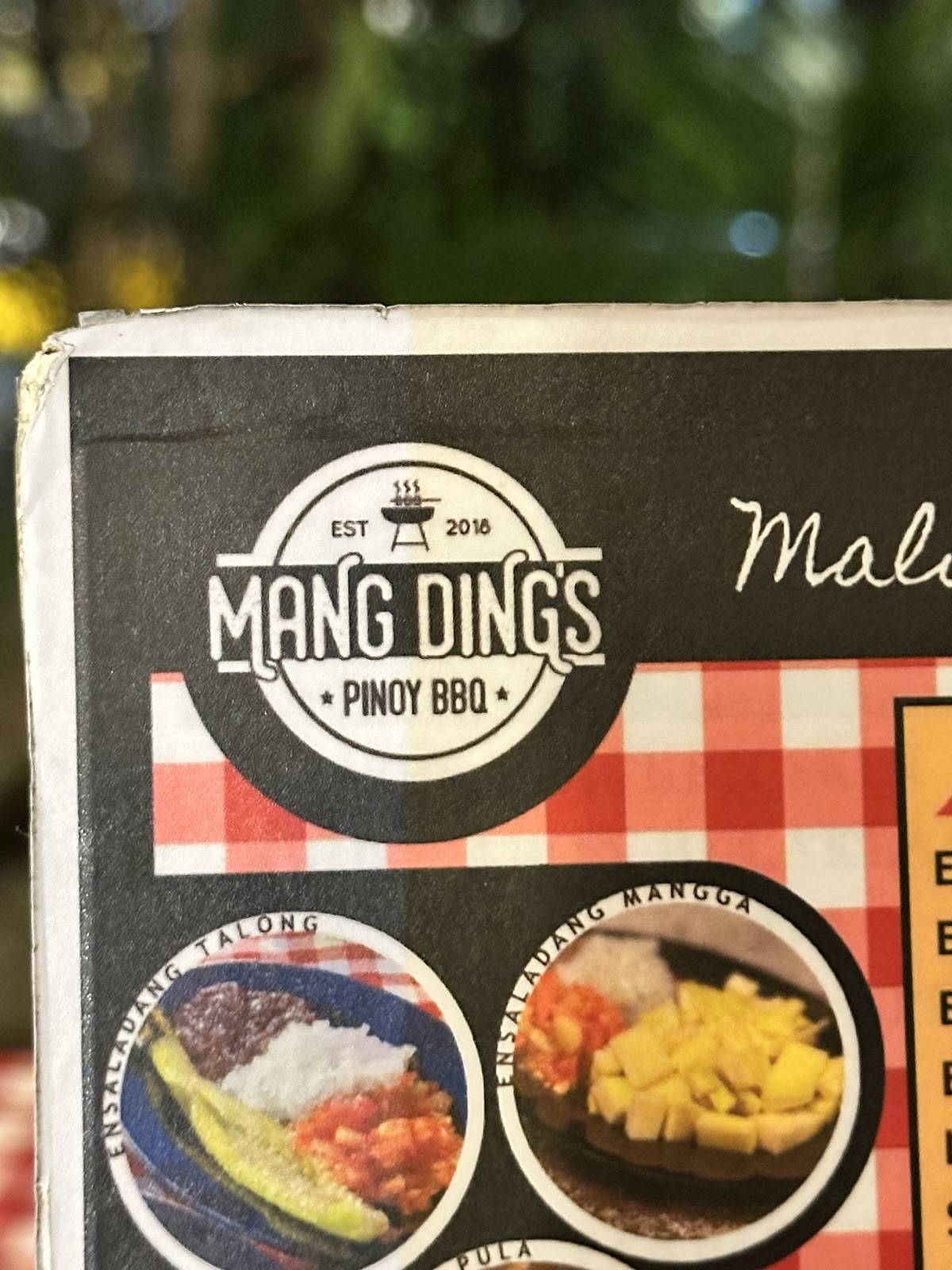 Menu at Mang Dings Pinoy BBQ, Marikina
