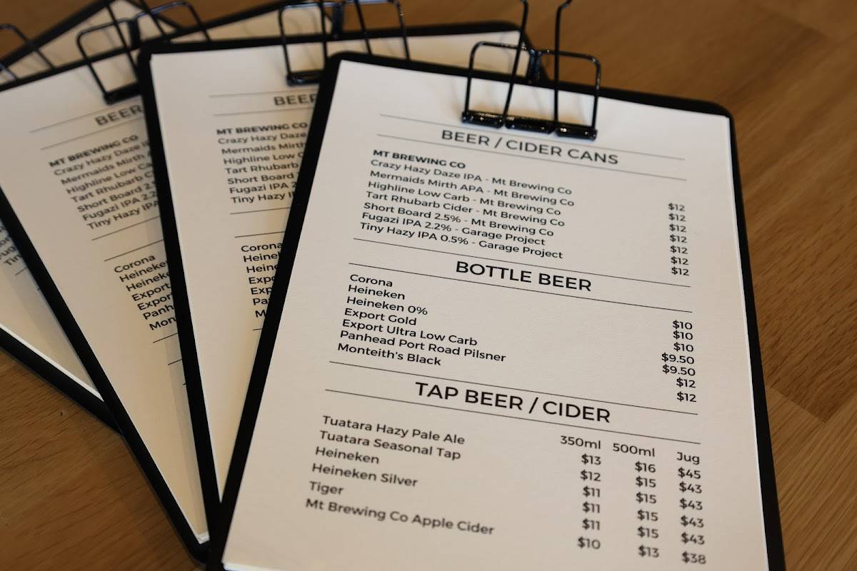 Menu at Manhattan Bar + Eatery, Tauranga