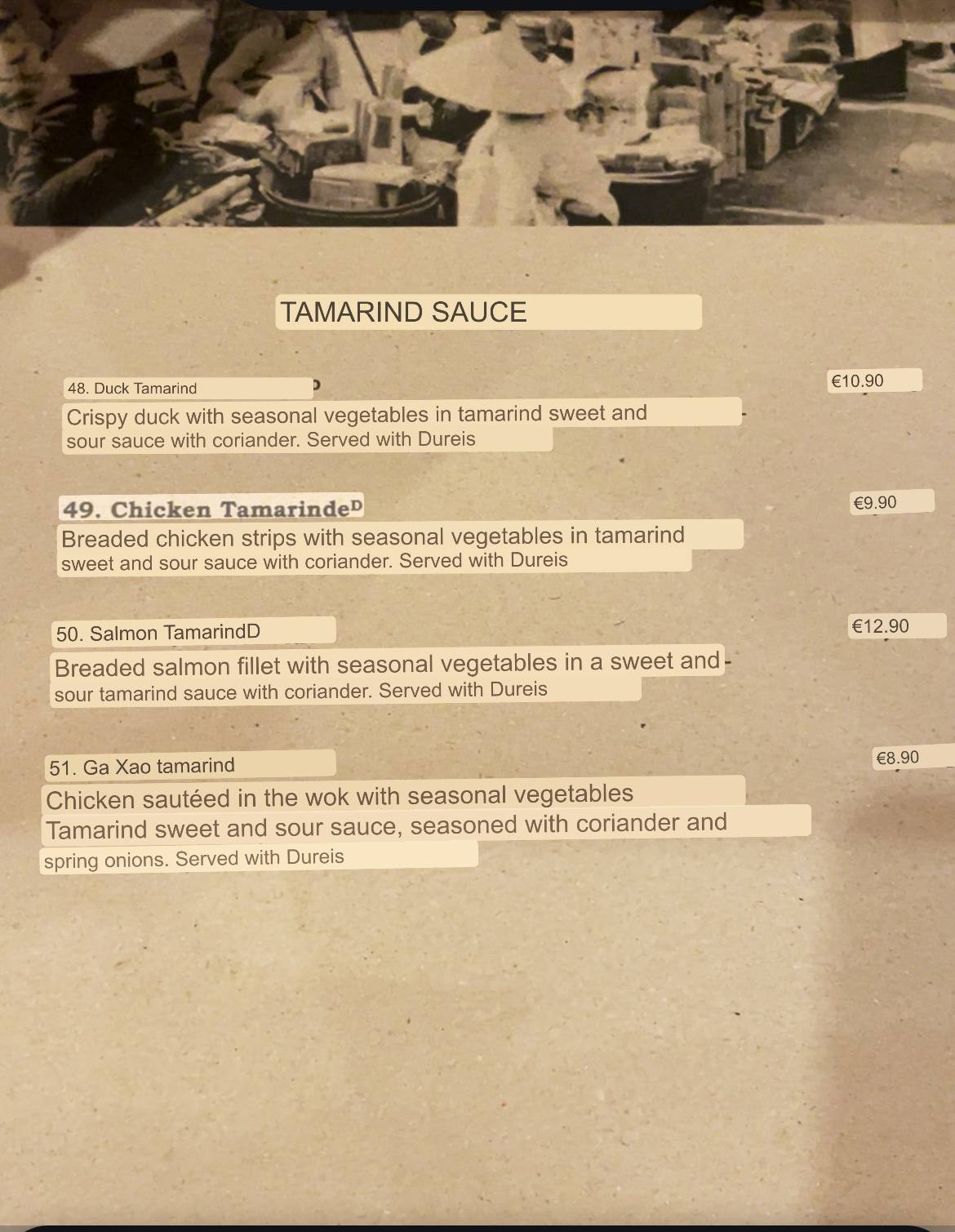 Menu at Viet Village restaurant, Mannheim