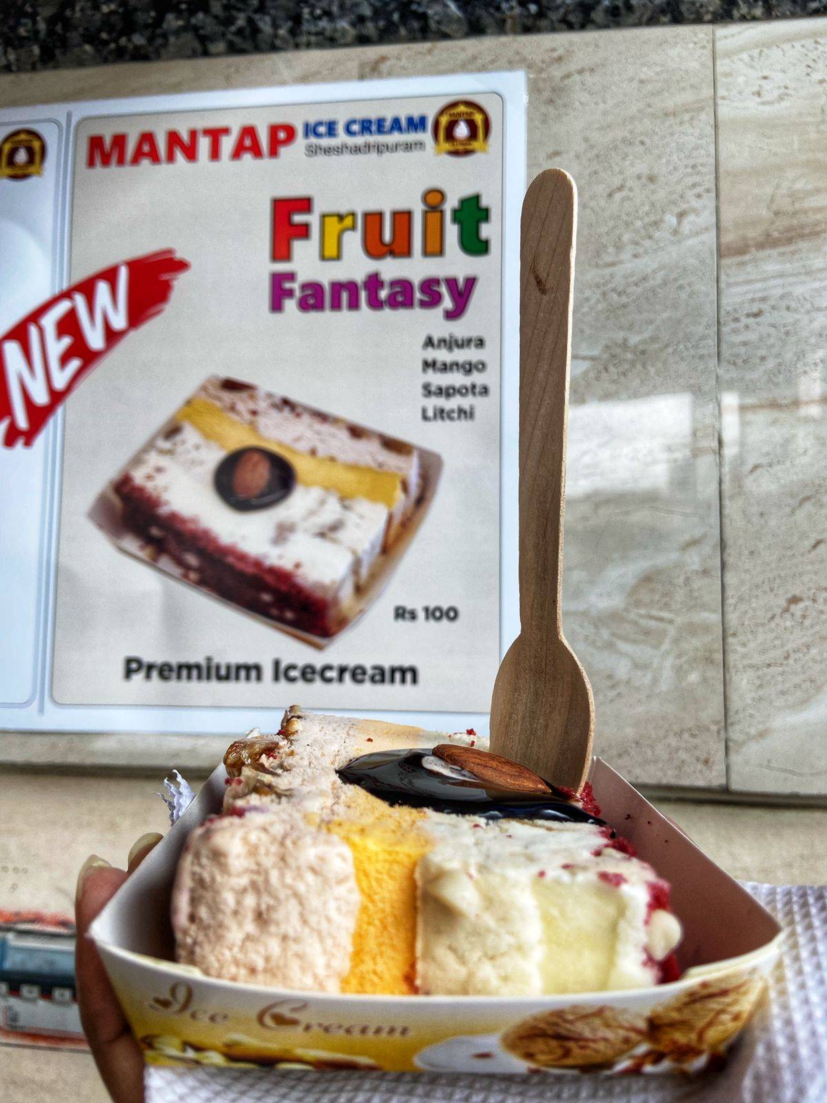 Menu at Mantap Ice Cream, Bengaluru