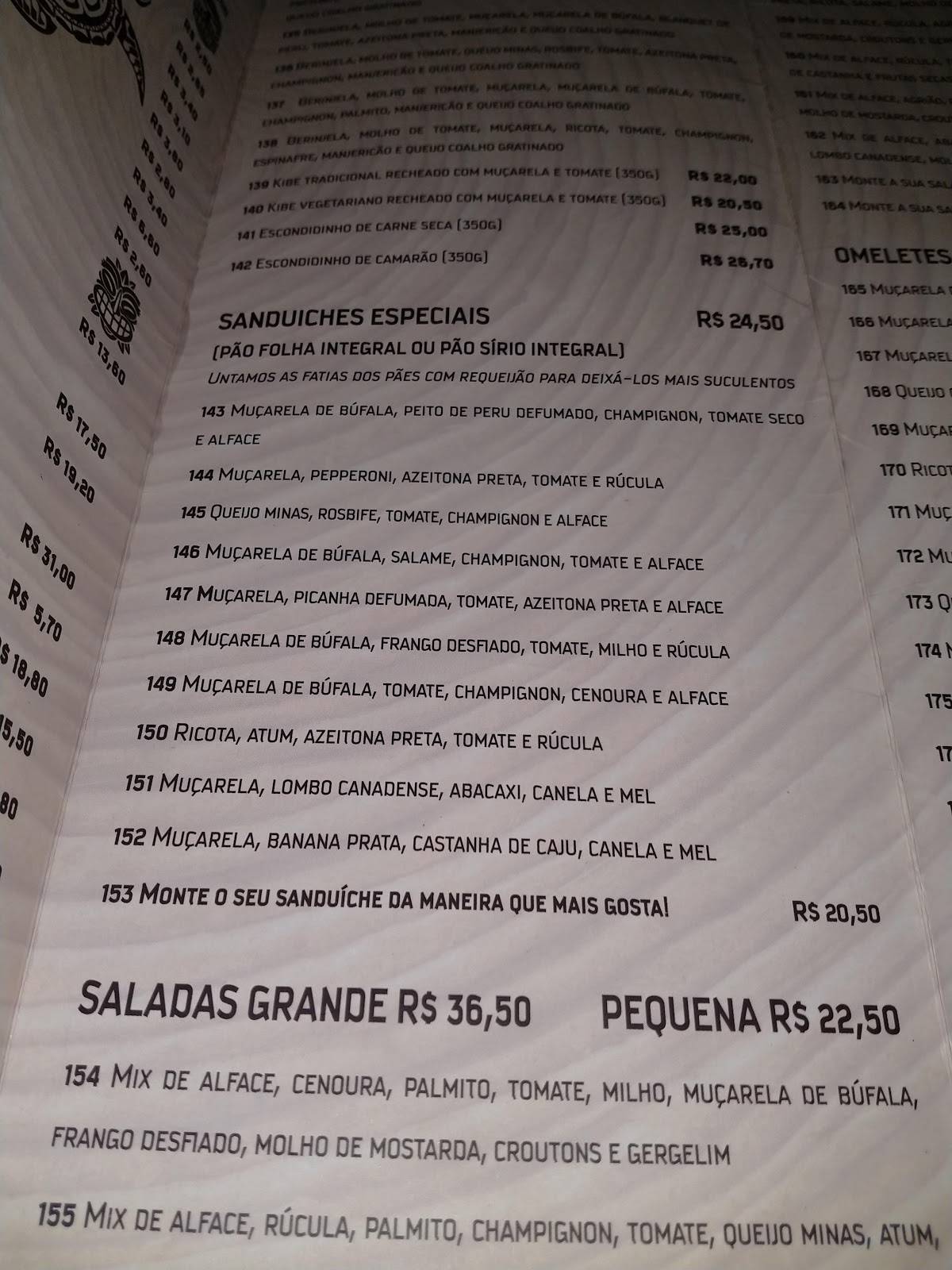 Menu em Maori Gastronomia restaurante, Brasília