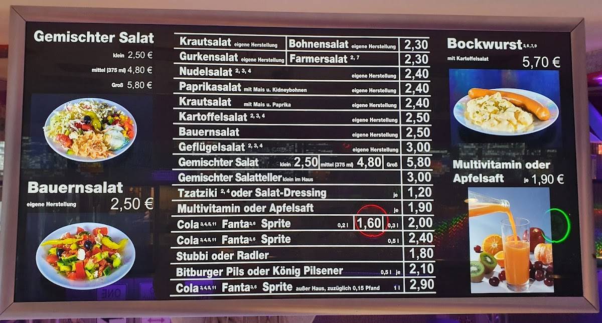 Menu at Maria´s Diner fast food, Heinsberg