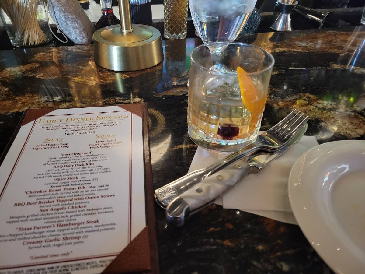 Menu at Cherokee Chophouse steakhouse, Marietta