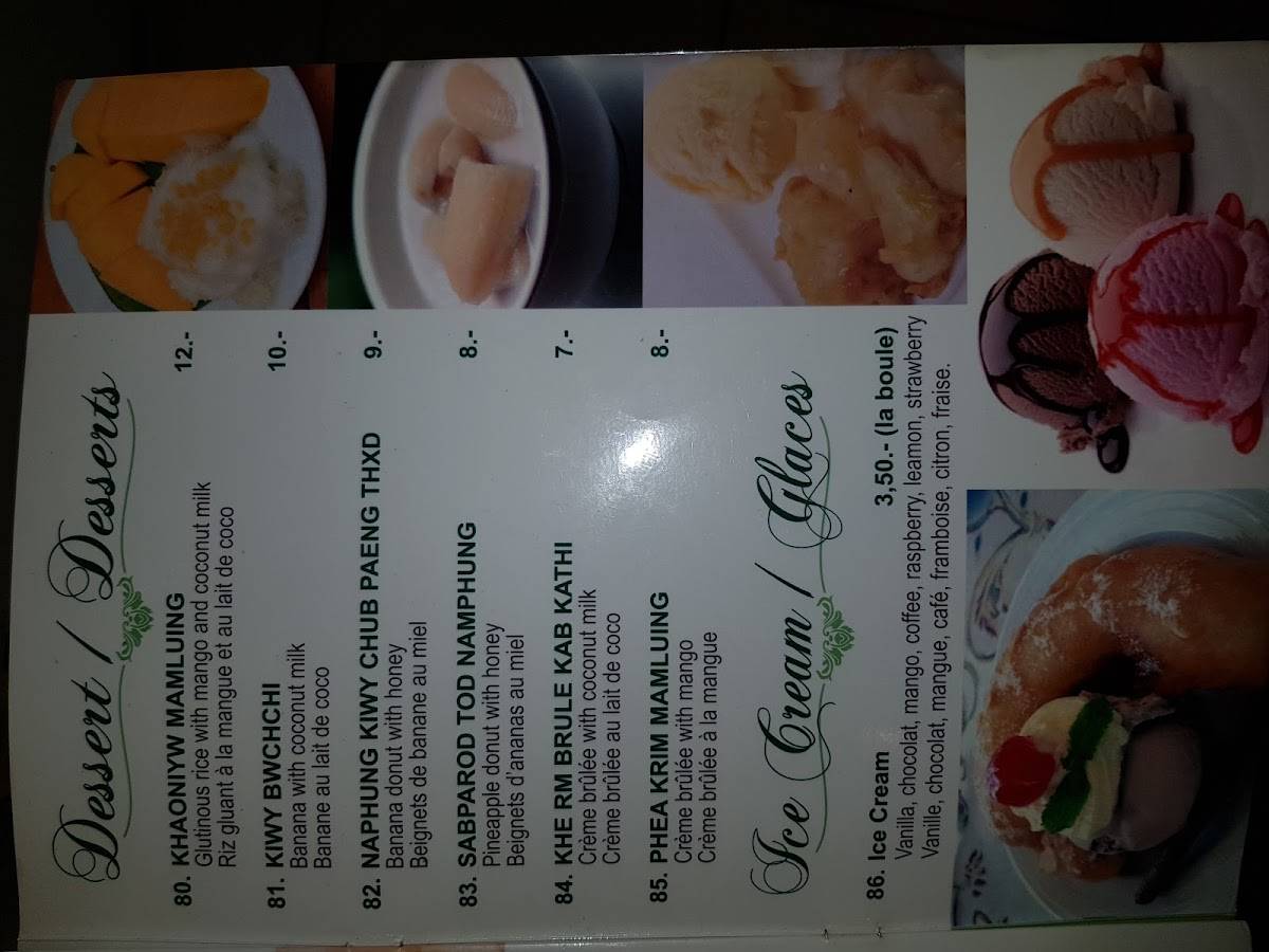 Menu at Marifah Thaï Restaurant, Meyrin, Rue Virginio-Malnati 42