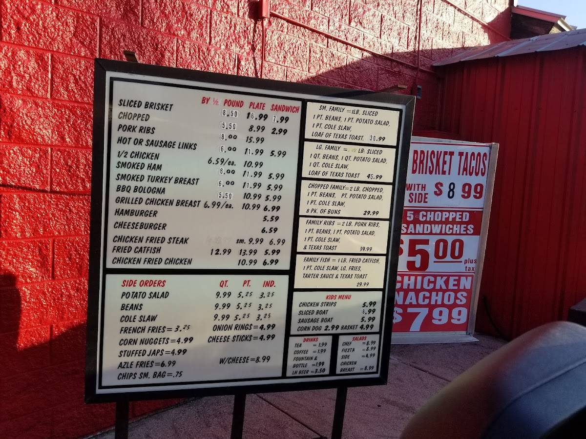 Menu at Mark Dean's Barbecue, Azle