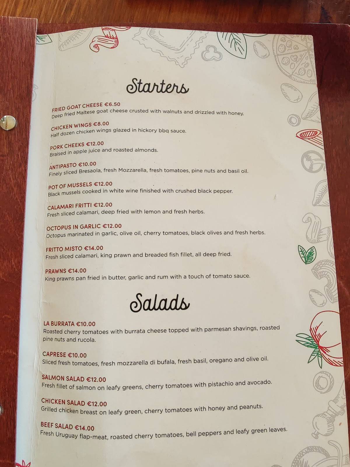 Menu at Al Legna Pizzeria, Marsaskala