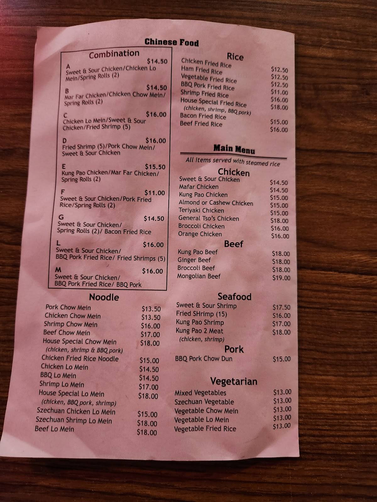 Menu at Ma’s Dairy Farm pub & bar, Albany