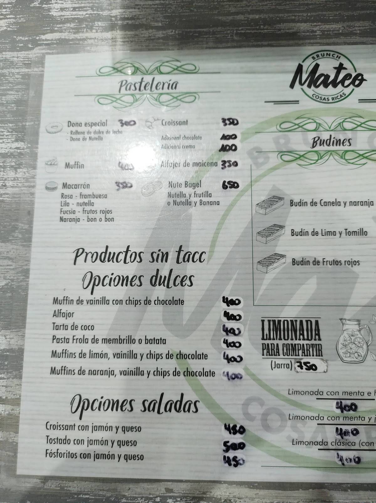 Menu at Mateo Brunch Café Restó, Berazategui