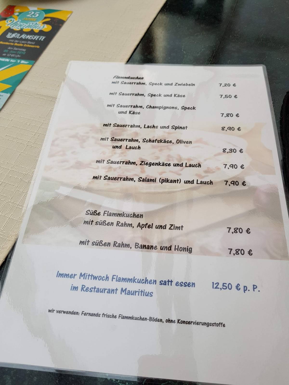 Speisekarte von Mauritius Cocktailbar Restaurant, Bühl