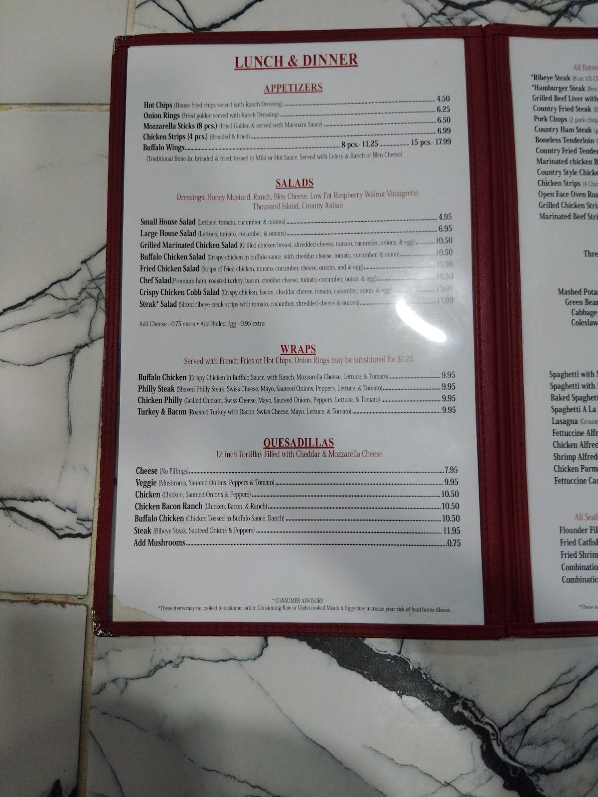 Menu at Max's Family Restaurant, Thomasville