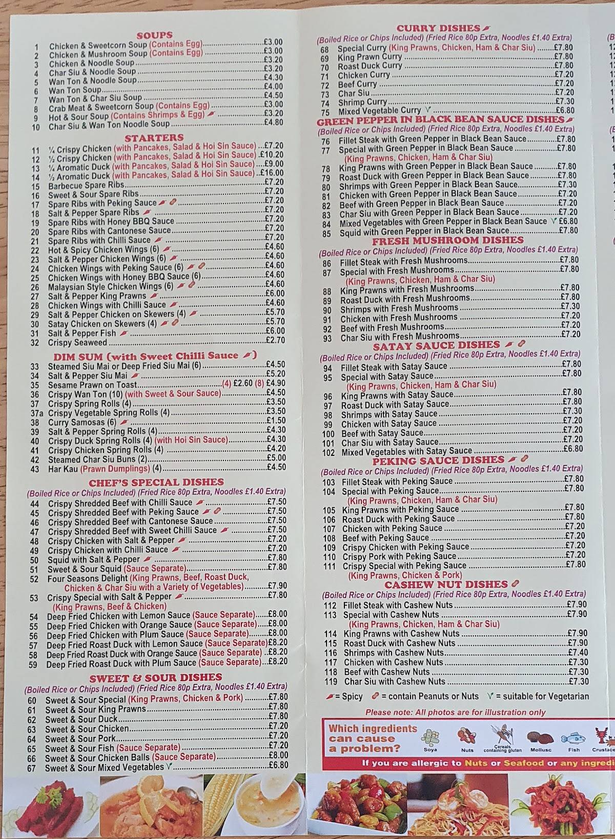 Menu at May Bo Takeaway restaurant, Liverpool