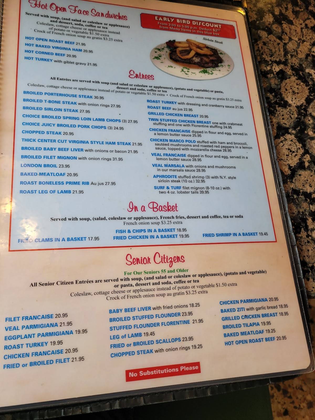 Menu at Mays Landing Diner restaurant, Hamilton Township, Harding Hwy
