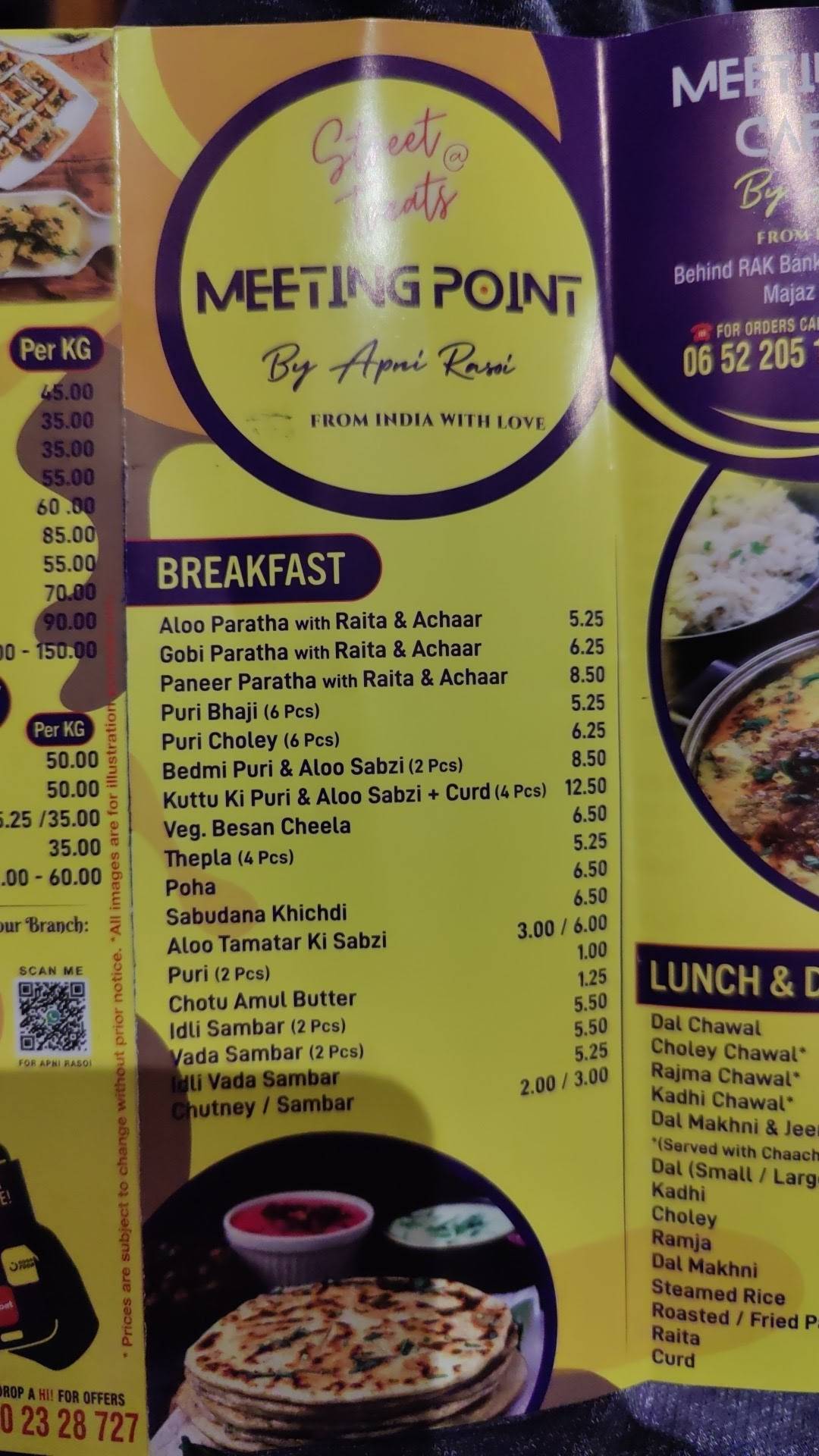 Menu at Meeting Point UAE restaurant, UAE