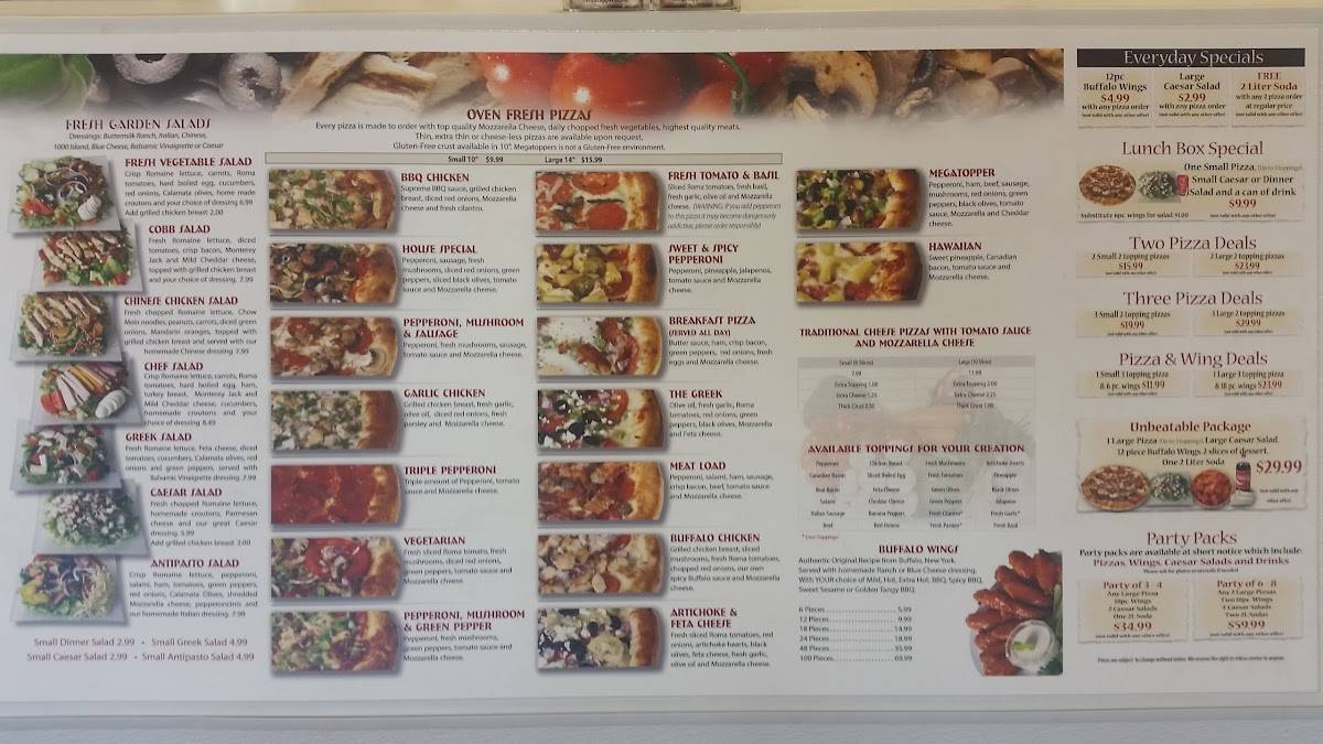 Menu at Megatoppers Pizza Joint pizzeria, Bullhead City