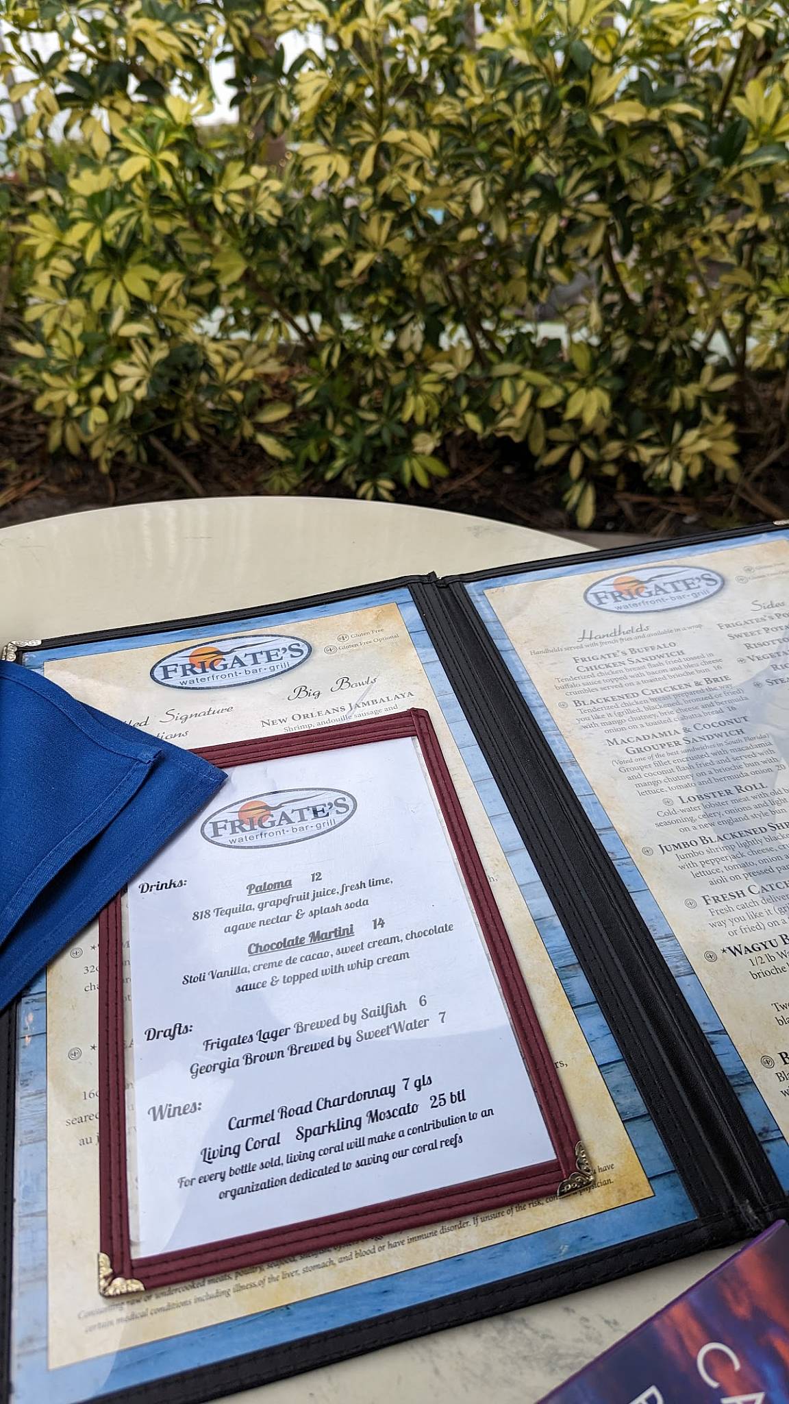 Menu at Frigate's Waterfront Bar & Grill - Melbourne, Melbourne