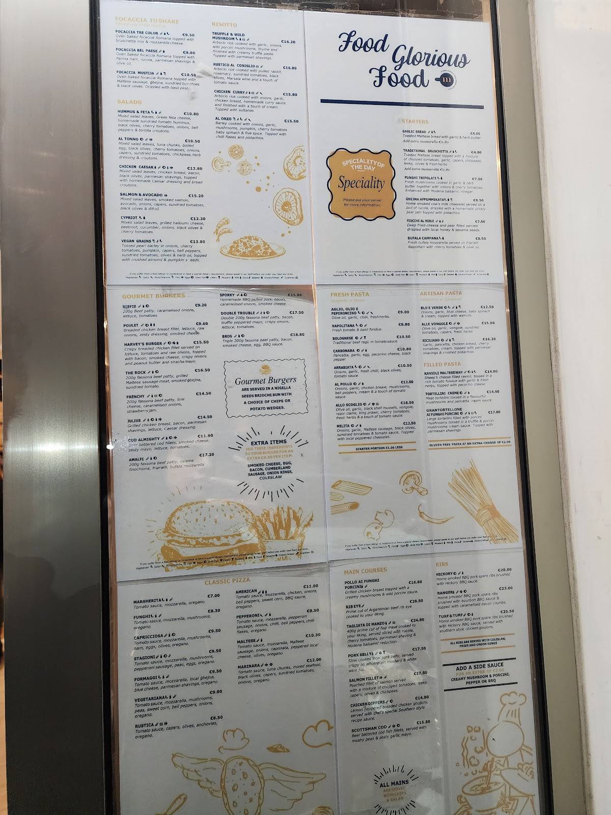 Menu at Mellows Resturant restaurant, Mosta